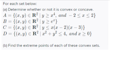 Solved For each set below: (a) Determine whether or not it | Chegg.com