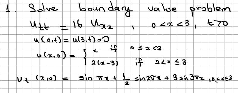 Solved 1. Sove boundary value problem utt = 16 Uzz To