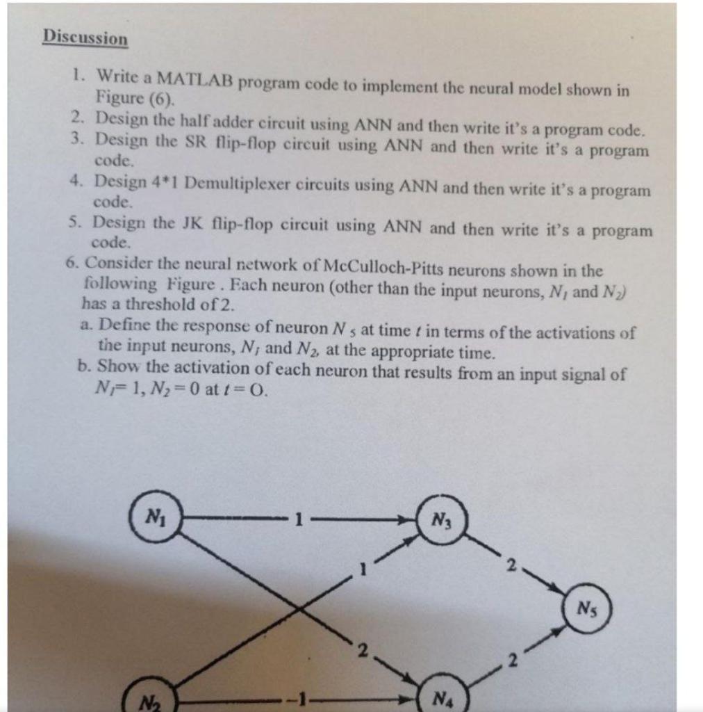 Solved Discussion 1. Write a MATLAB program code to | Chegg.com