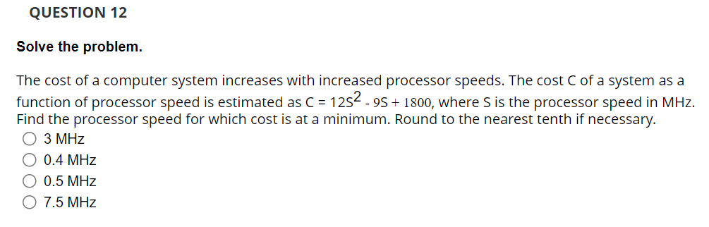Solved Solve the problem. The cost of a computer system | Chegg.com