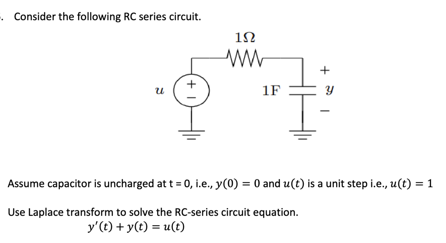 Consider the following RC series circuit. Assume | Chegg.com