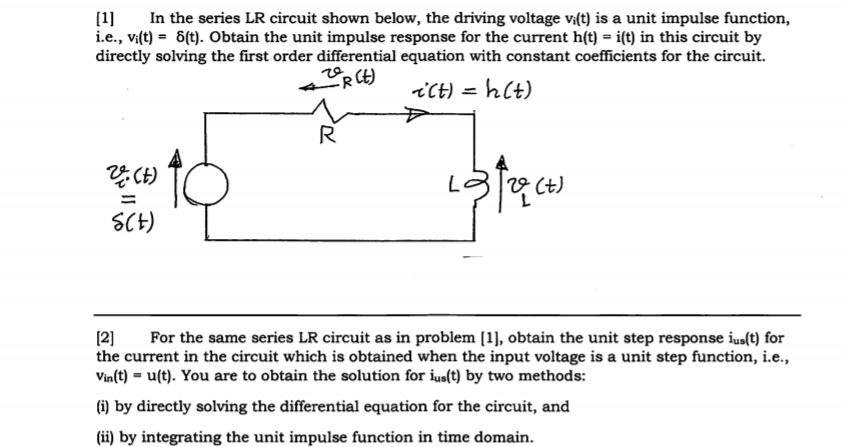 Solved [1] In the series LR circuit shown below, the driving | Chegg.com