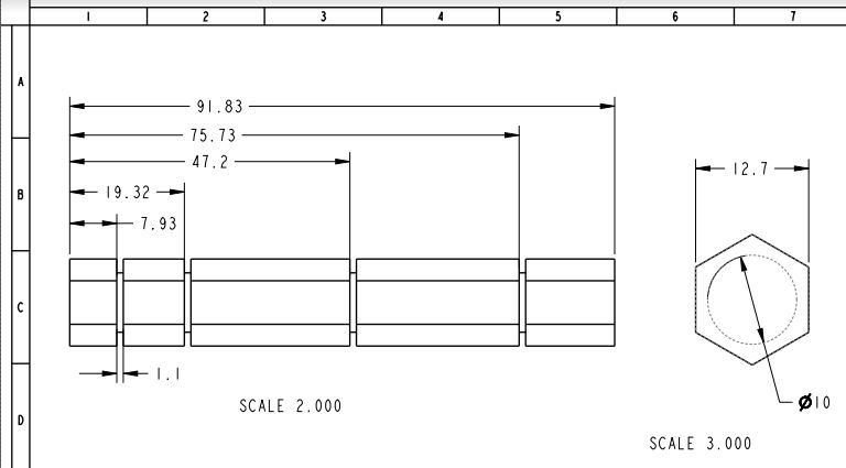 Solved Dia=0.5in (hex shaft) Max shear strength=330MPA Max | Chegg.com
