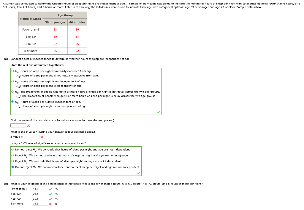 Solved (a) Conduct a test of independence to determine | Chegg.com