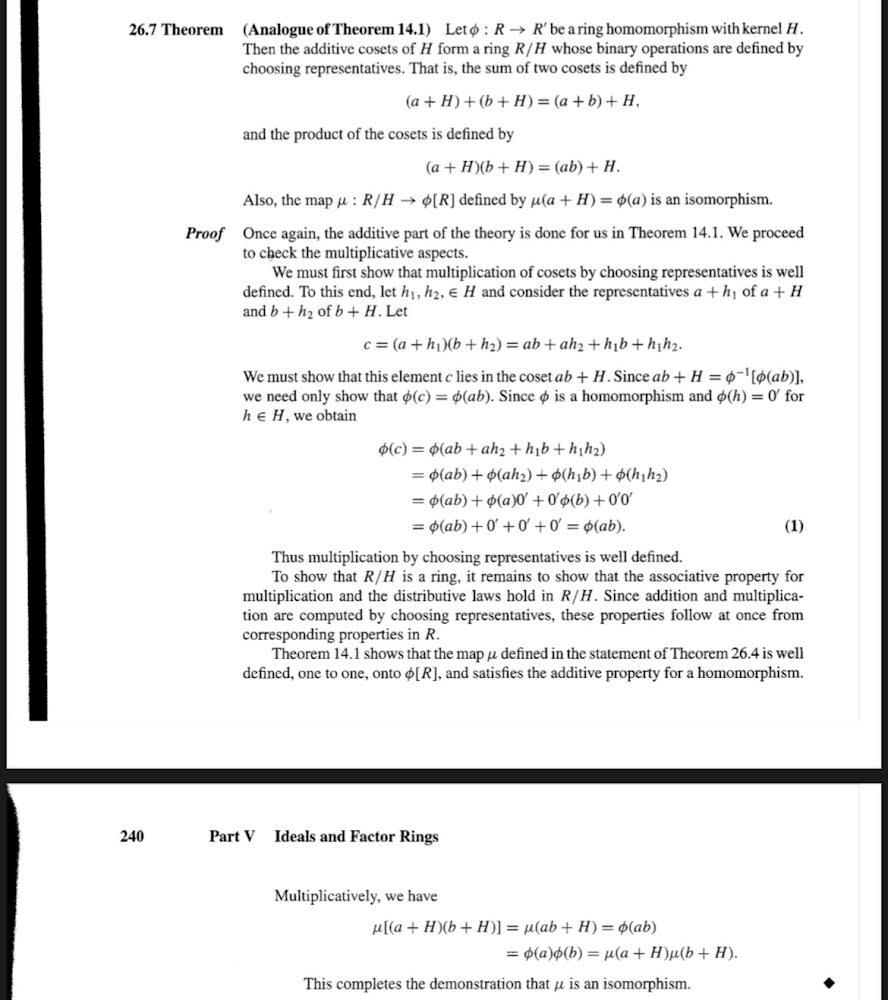 Solved 26.17 Theorem (Fundamental Homomorphism Theorem; | Chegg.com