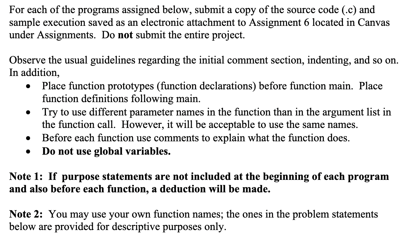 Solved > For each of the programs assigned below, submit a | Chegg.com