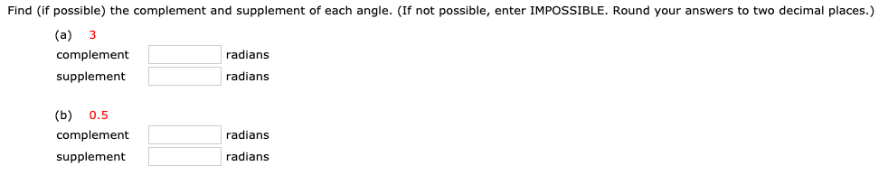 Solved Find If Possible The Complement And Supplement Of