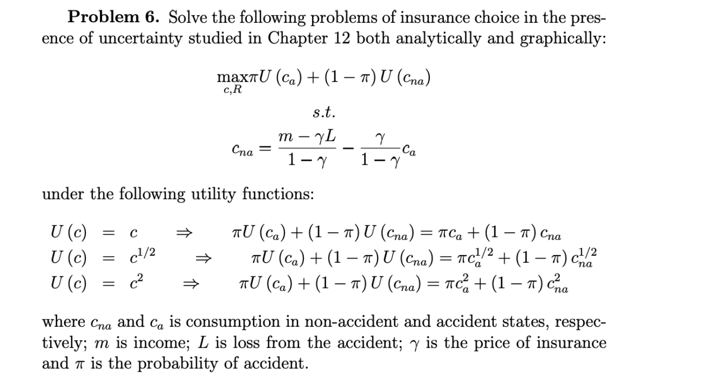 Problem 6. Solve the following problems of insurance | Chegg.com