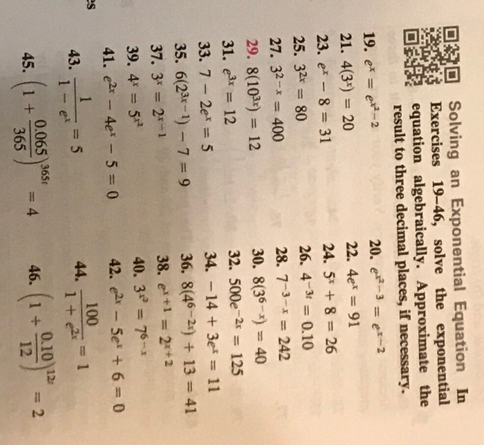 Solved 回矧回Solving an Exponential Equation In 3 Exercises | Chegg.com