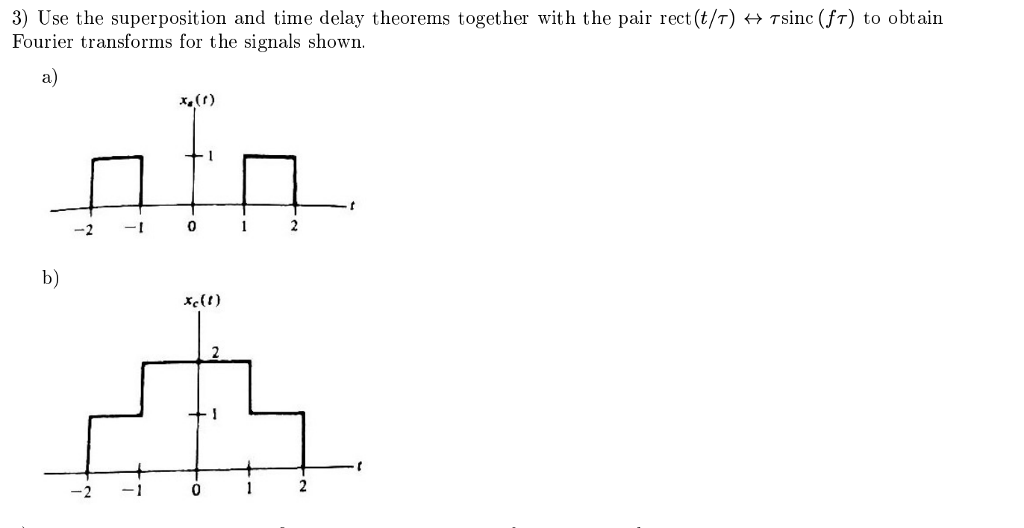 Solved 3) Use the superposition and time delay theorems | Chegg.com