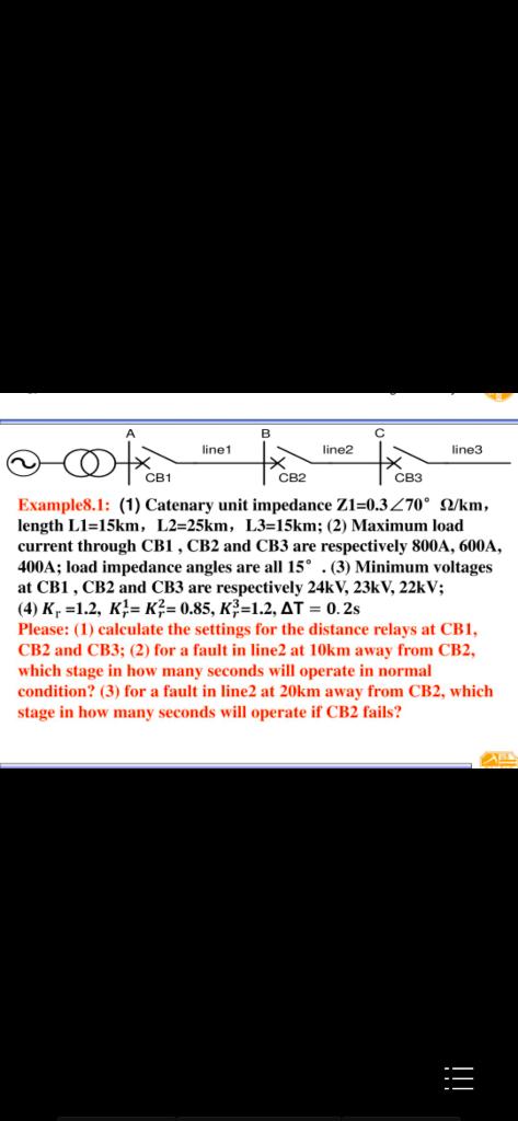 B C line 1 line 2 line3 oft X CB2 CB3 CB1 Example8.1: | Chegg.com