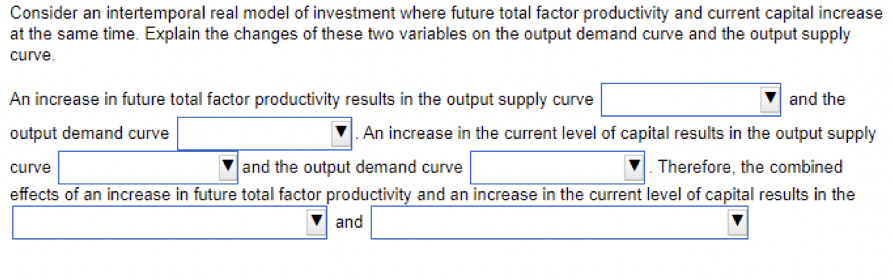 Solved Consider an intertemporal real model of investment | Chegg.com