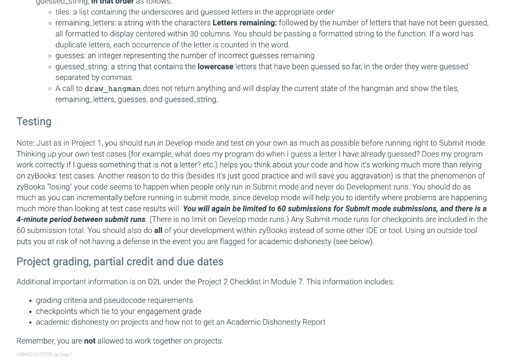 14.4 SS23 Project 2: Word Guessing Game Overview In | Chegg.com