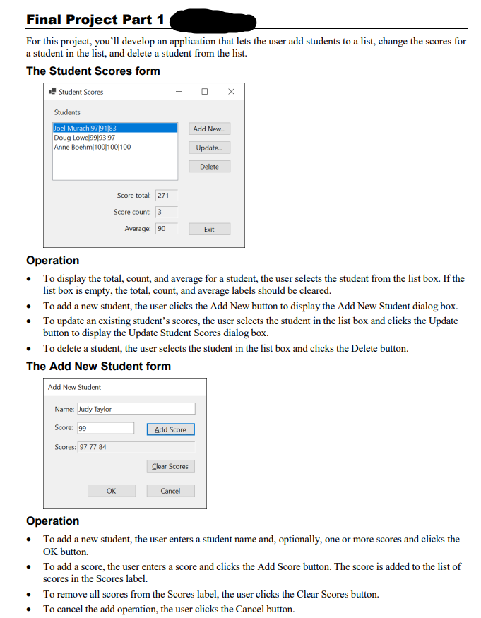 Solved For this project, you'll develop an application that | Chegg.com