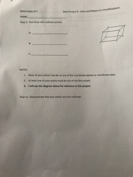 Solved Mini-Project 4: Lines and Planes of a Parallelepiped | Chegg.com