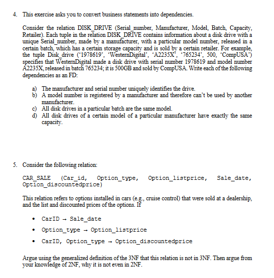 Solved 4. This exercise asks you to convert business | Chegg.com