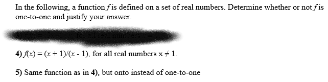 Solved In the following a function f is defined on a set of | Chegg.com
