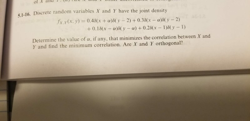 Solved of A 5 1-16. Discrete random variables X and Y have | Chegg.com