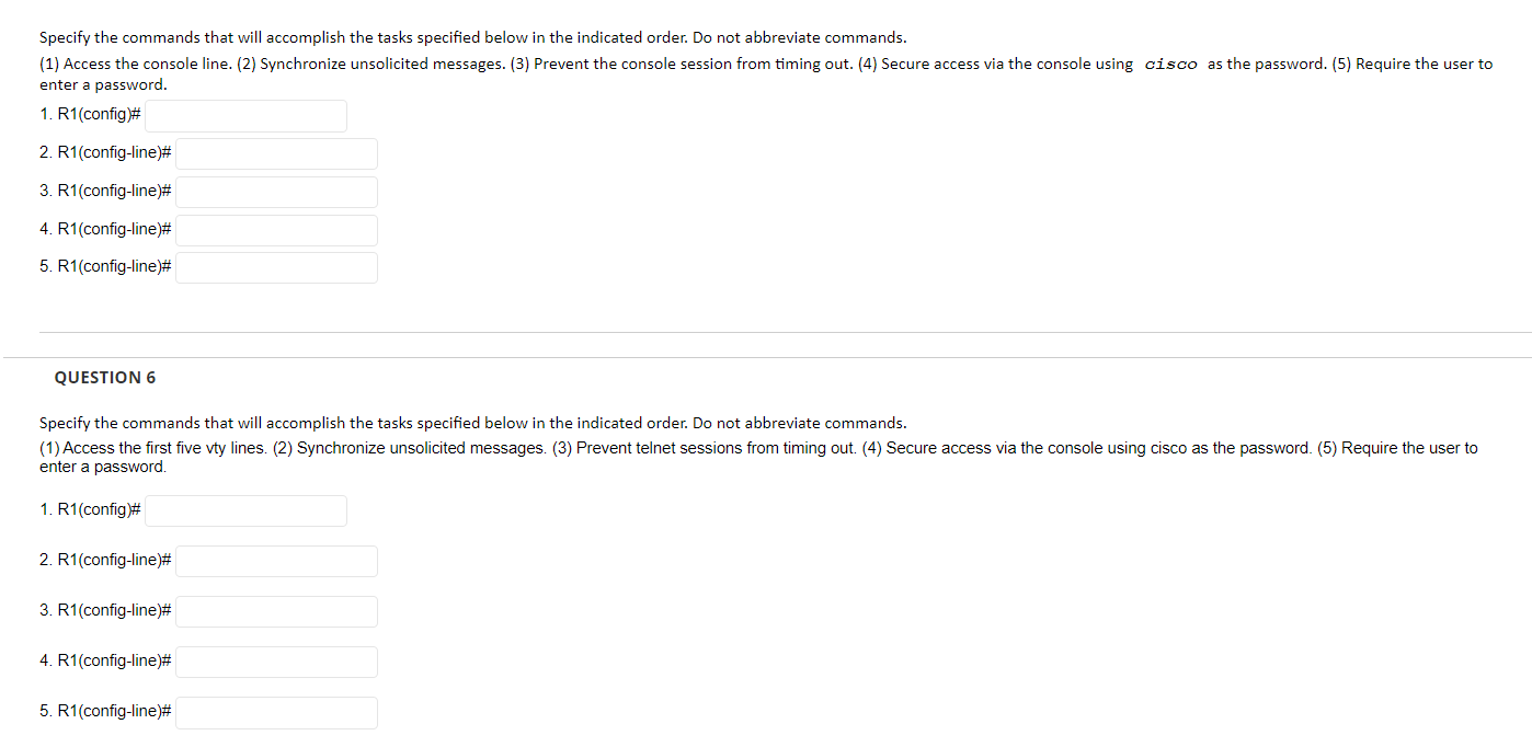 Solved Specify the commands that will accomplish the tasks | Chegg.com