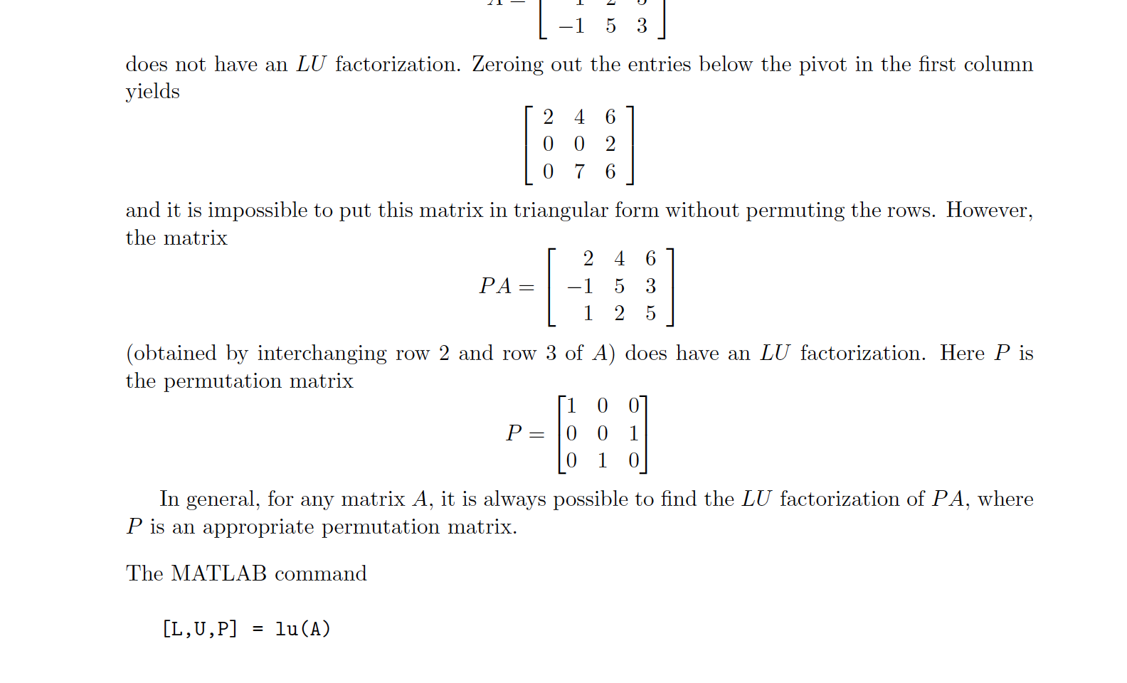 MAT 343 Laboratory 3 The LU Factorization In this | Chegg.com