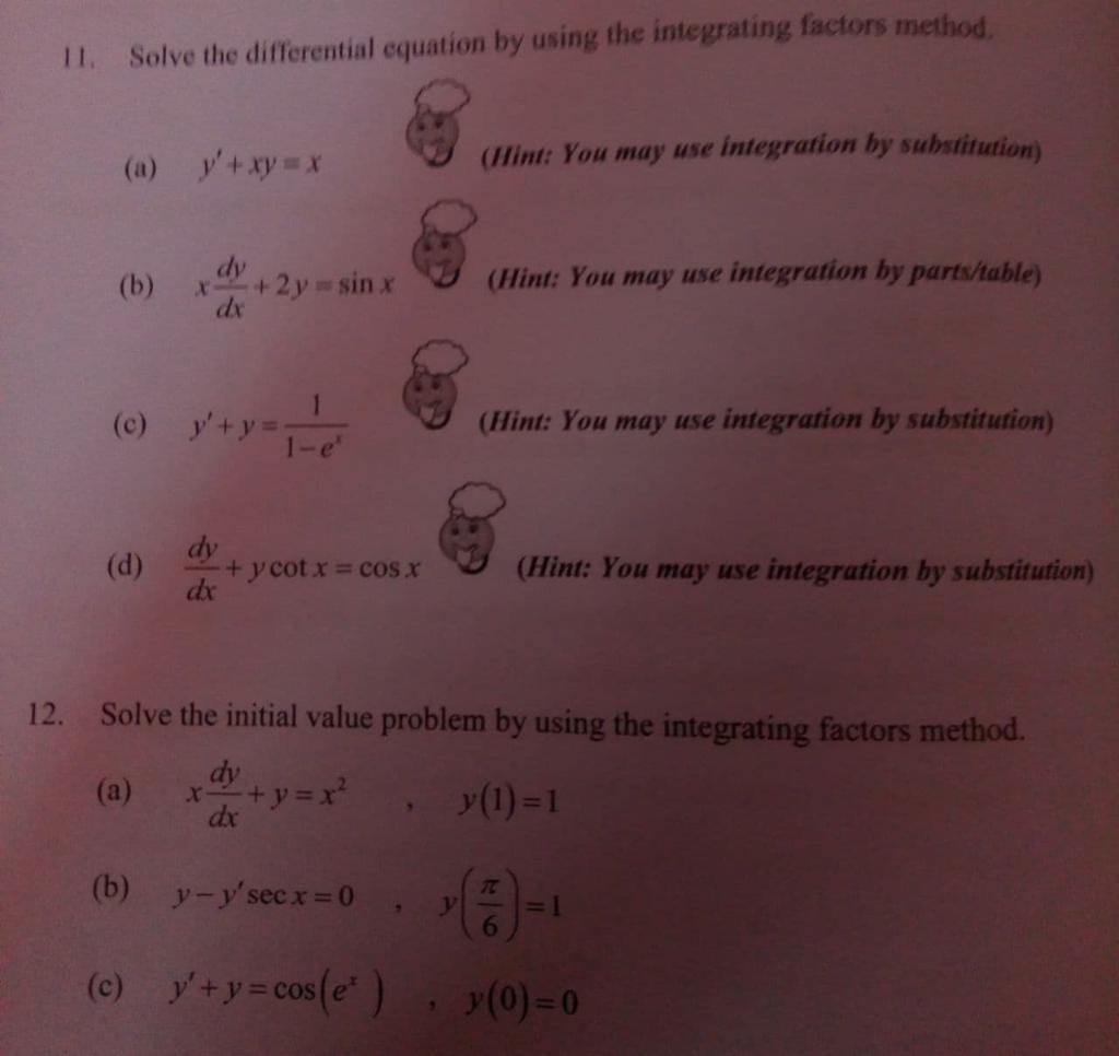 Solved 1. Use separation variable method to find the general | Chegg.com
