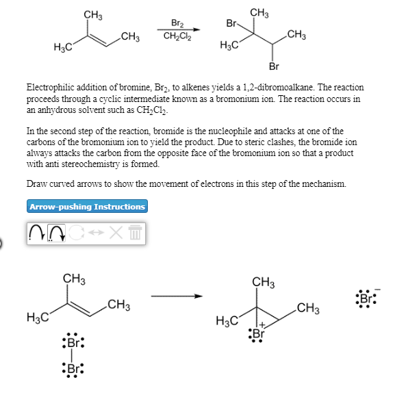 Solved CH3 CH3 Br CH3 CH2Cl2 CH3 Нас Нас Electrophilic | Chegg.com