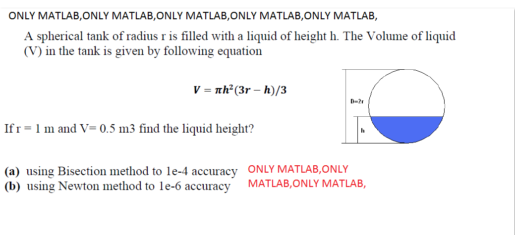 Solved ONLY MATLAB, ONLY MATLAB, ONLY MATLAB,ONLY | Chegg.com