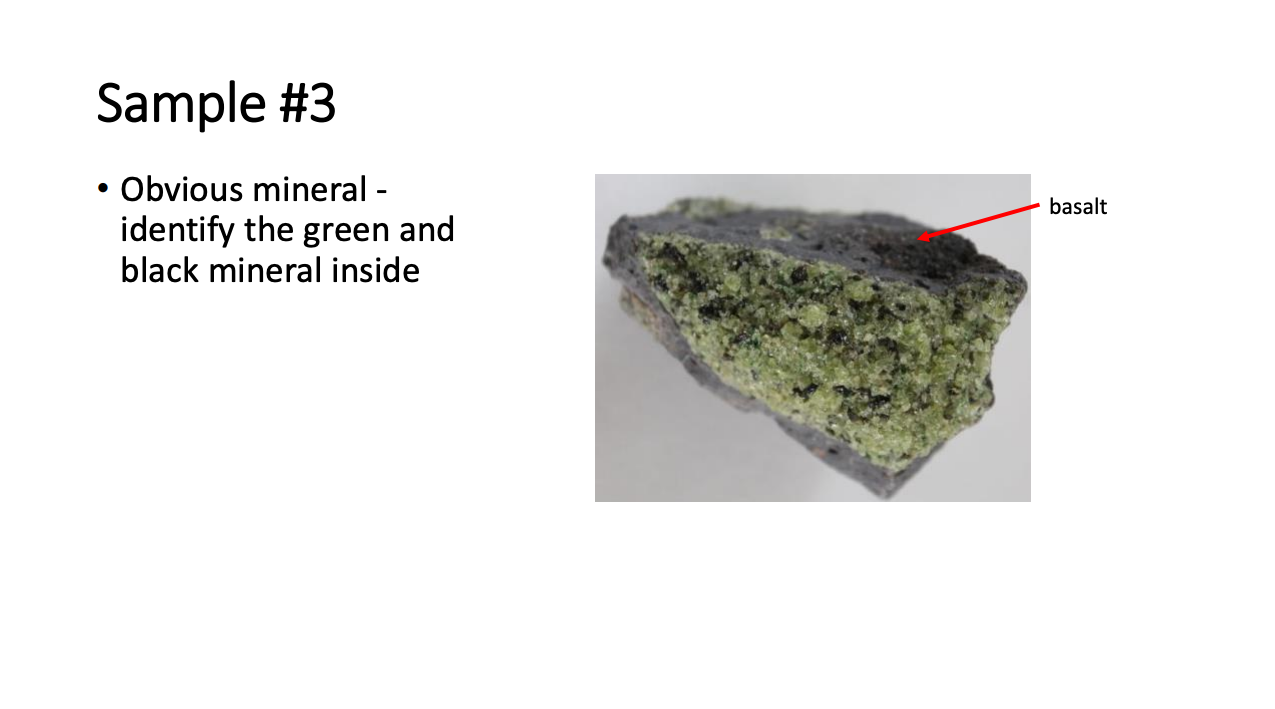 Solved #1 Sample #2 • Identify Sample #3 basalt • | Chegg.com