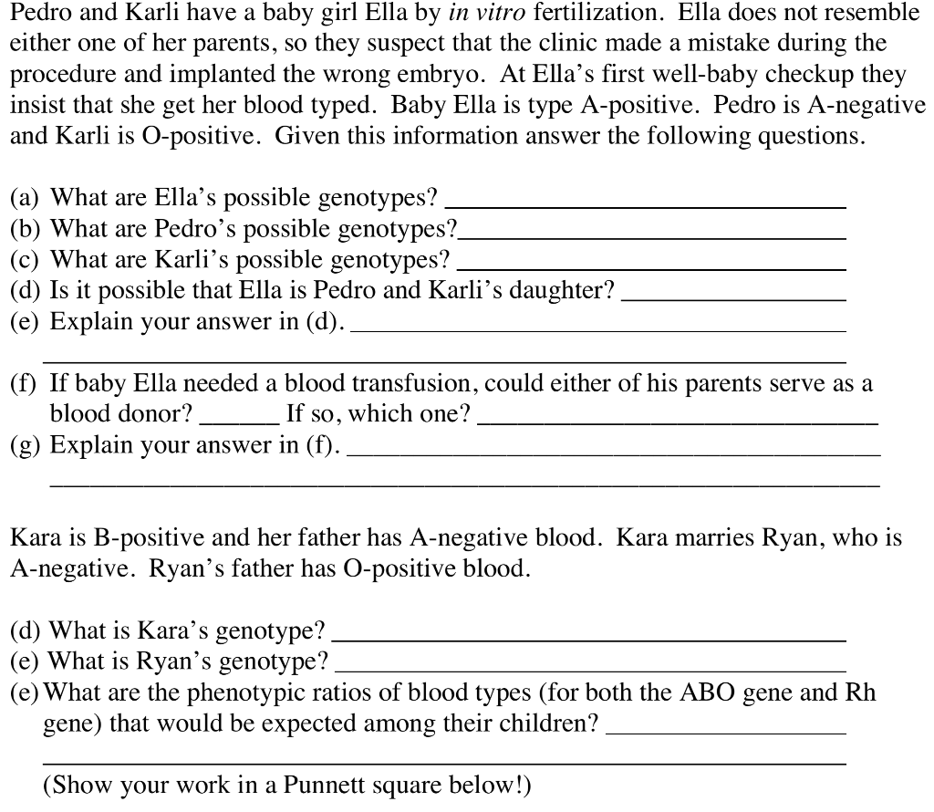 Solved Pedro and Karli have a baby girl Ella by in vitro | Chegg.com
