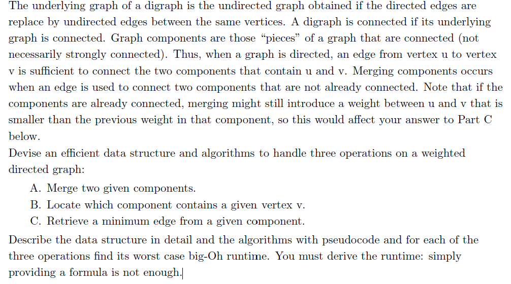 The underlying graph of a digraph is the undirected | Chegg.com
