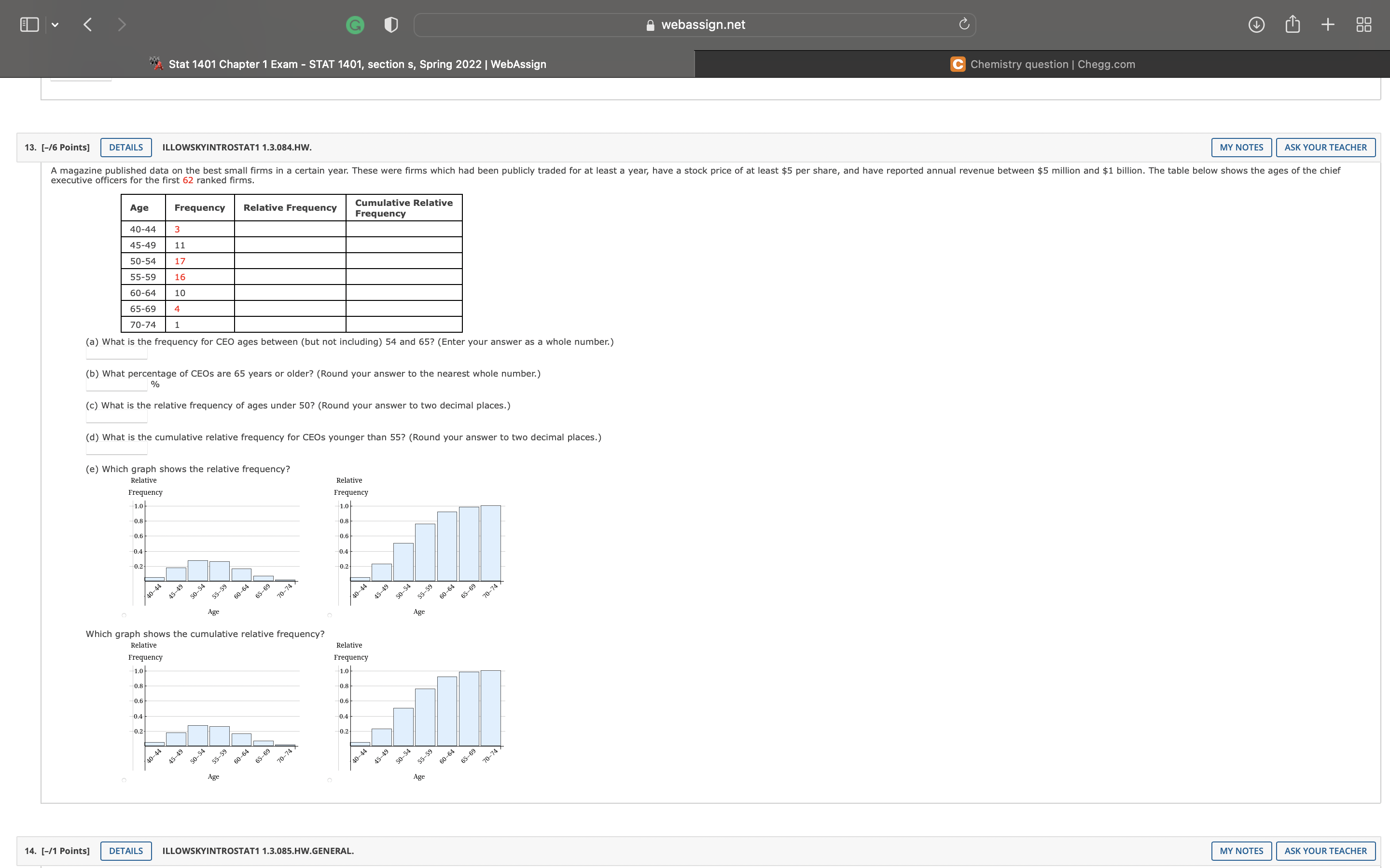 Solved webassign.net + :: Stat 1401 Chapter 1 Exam - STAT | Chegg.com
