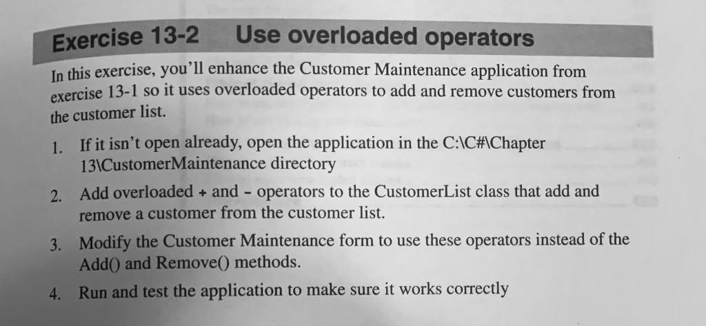 Solved Exercise 13 1 Create A Customer Maintenance