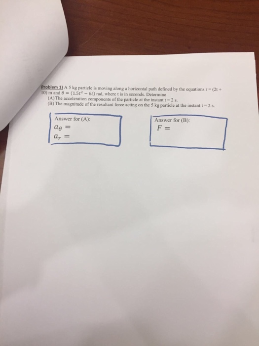 Solved A 5kg particle is moving along a horizontal Path | Chegg.com