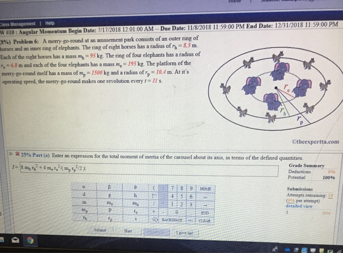 Solved lass Management I Help Angular Momentum Begin Date: | Chegg.com