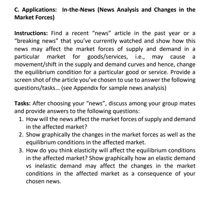 Solved C. Applications: In-the-News (News Analysis and | Chegg.com