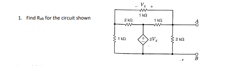 Solved 1. Find Rab for the circuit shown | Chegg.com