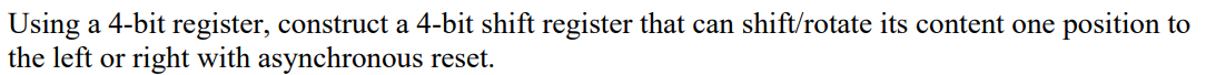 Solved Using a 4-bit register, construct a 4-bit shift | Chegg.com