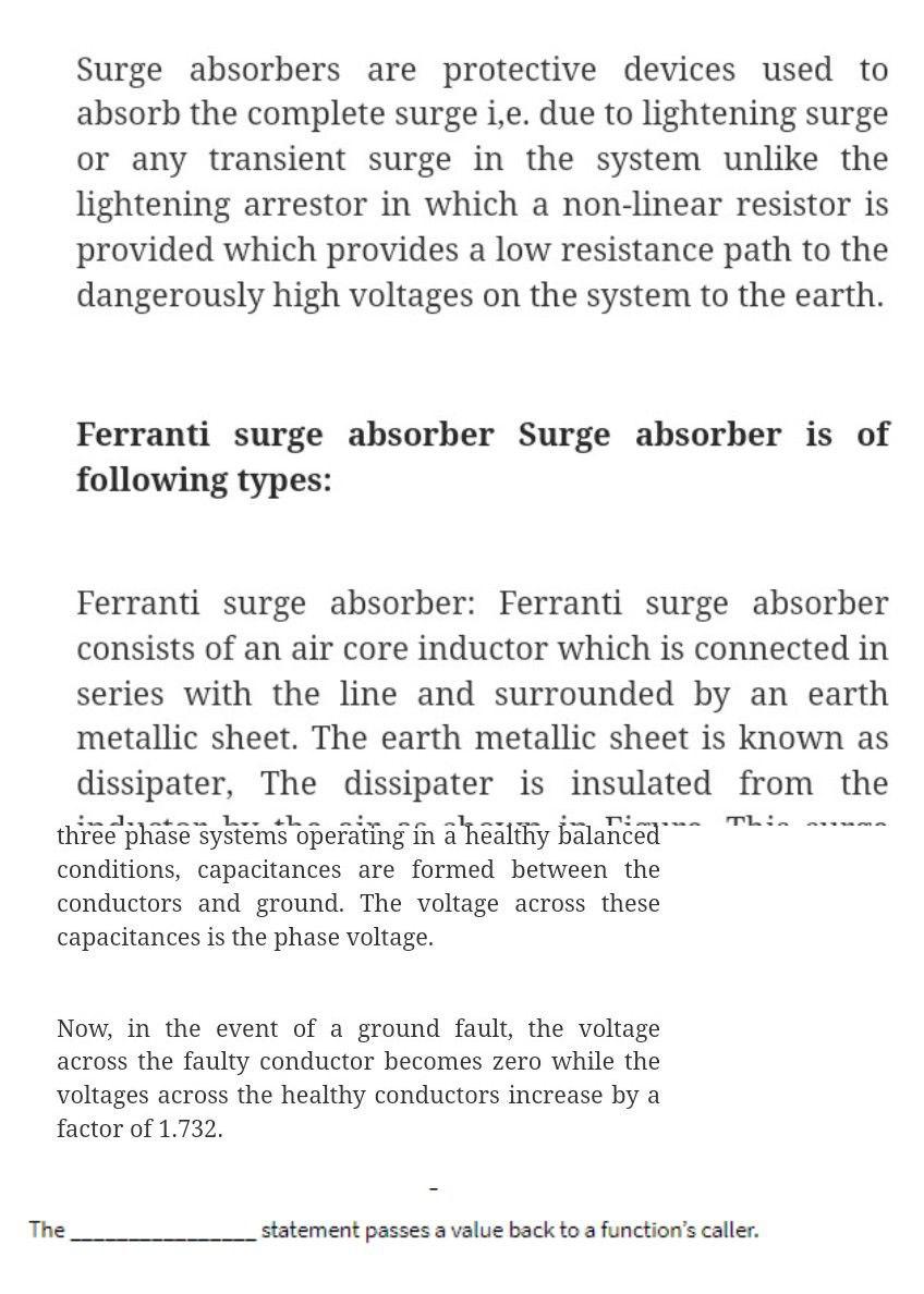 Solved Surge absorbers are protective devices used to absorb | Chegg.com
