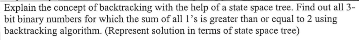 Solved Explain the concept of backtracking with the help of | Chegg.com