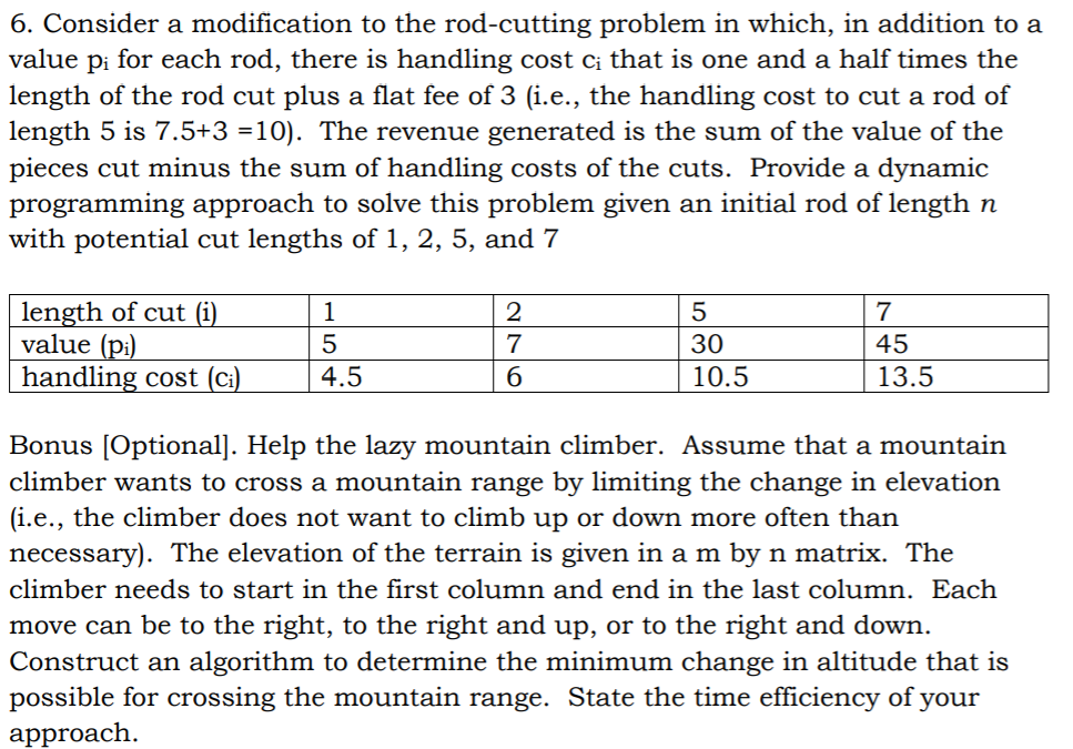 Solved 6. Consider a modification to the rod-cutting problem | Chegg.com