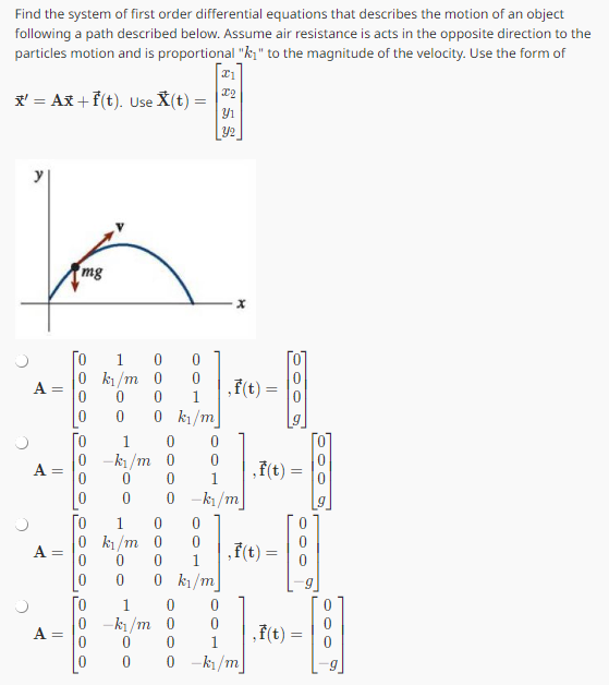Solved Find the system of first order differential equations | Chegg.com