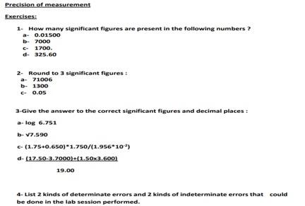 Solved Precision of measurement Exercises 1. How many | Chegg.com