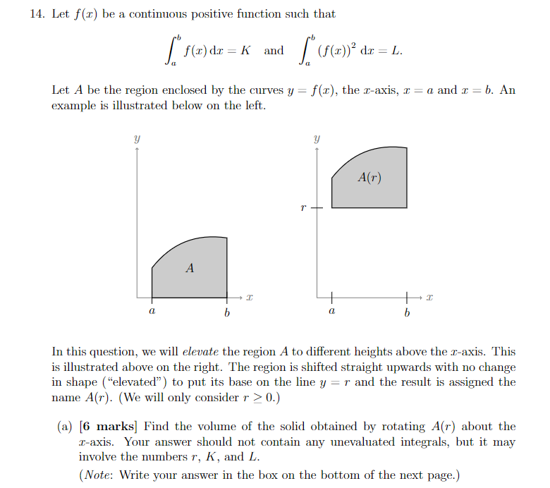 Solved 14. Let f(x) be a continuous positive function such | Chegg.com