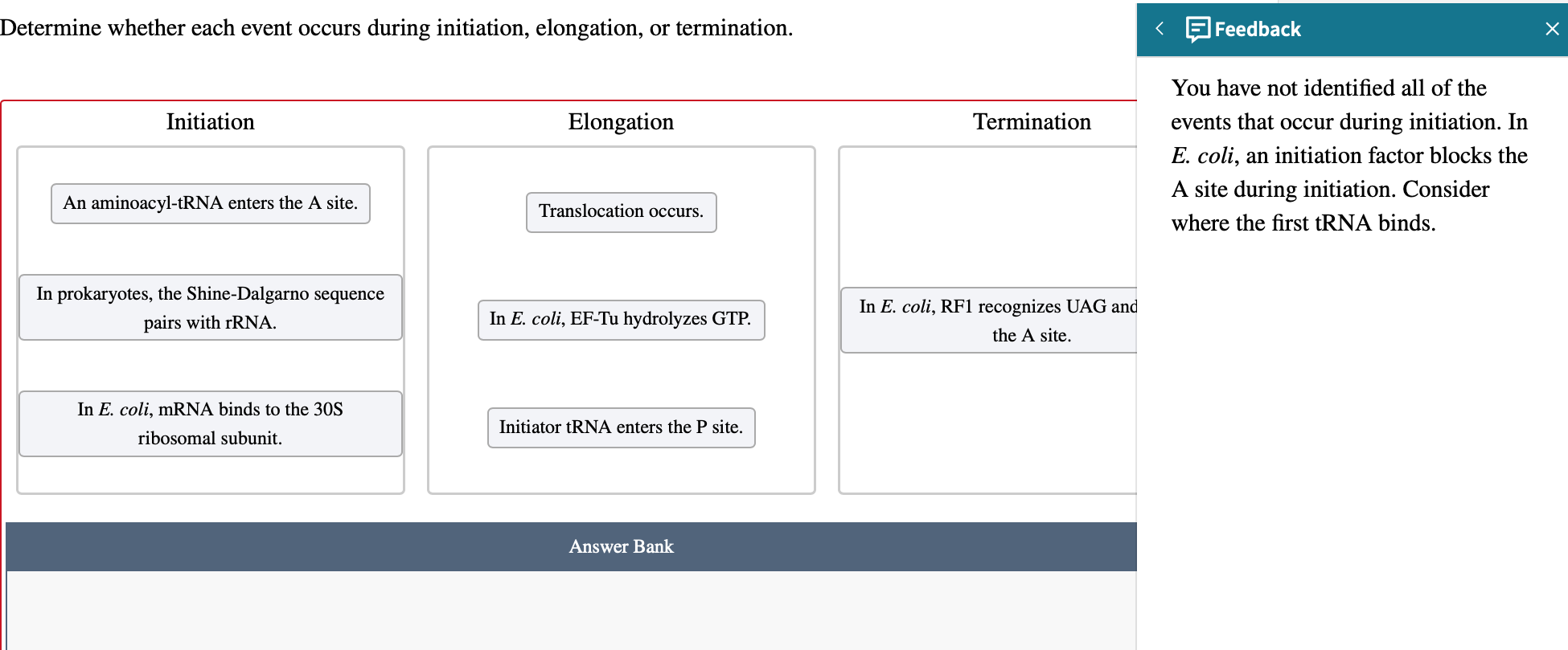 Solved Determine whether each event occurs during | Chegg.com