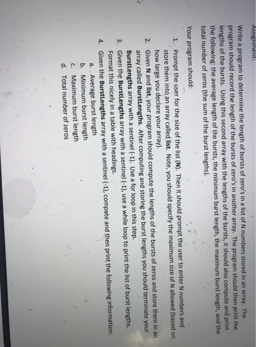 Solved Write a program to determine the length of bursts of | Chegg.com