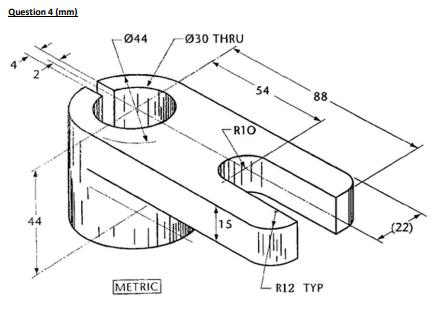Solved • Draw multiview projection in AutoCAD. • Define the | Chegg.com