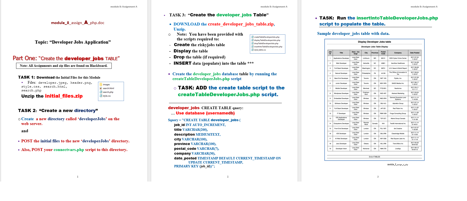 Solved - TASK 3: "Create the developer_jobs Table" - TASK: | Chegg.com