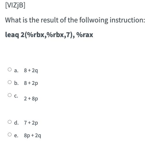 Solved Suppose register \%rbx holds value p and % rdx holds | Chegg.com