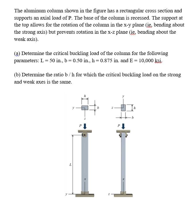 Solved The aluminum column shown in the figure has a | Chegg.com