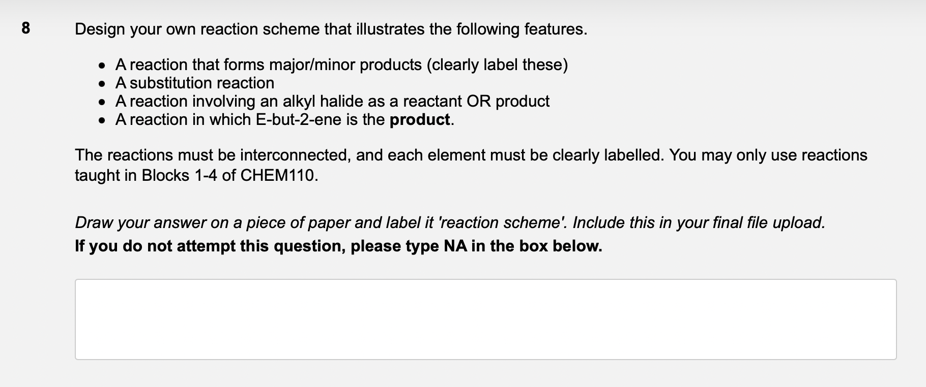 Solved Design your own reaction scheme that illustrates the | Chegg.com